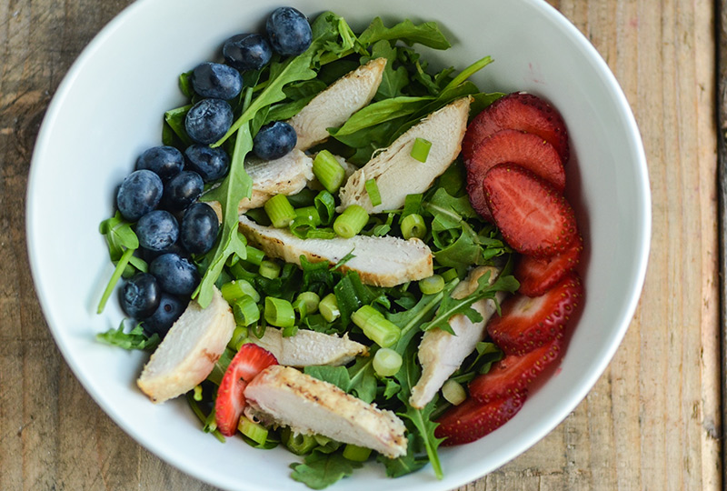 The Perfect Greens & Berries Salad with Almonds (Recipe)