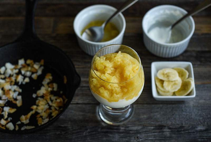 Tropical Fruit Parfait Recipe (with Pineapple & Coconut)